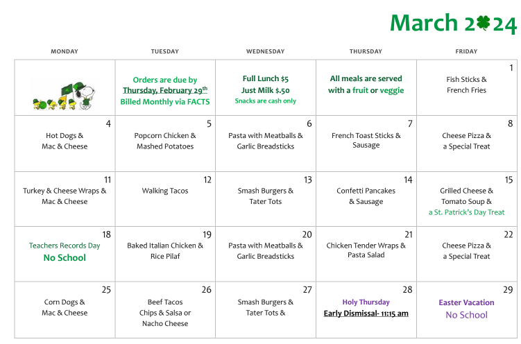 IHM Lunch Program | IHM School